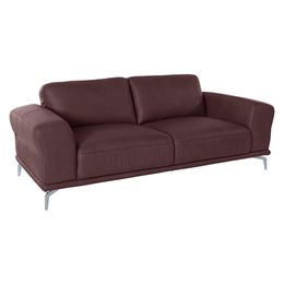 2,5-Sitzer W.Schillig, B:212cm H:78cm T:94cm, braun, Sofas, "montanaa", mit Metallf&uuml;&szlig;en in Silber matt, Breite 212 cm