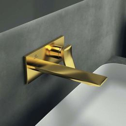 Ideal Standard Conca Fertigmontageset A7371A2 Aufputz-Wandarmatur, 180 mm, Brushed Gold