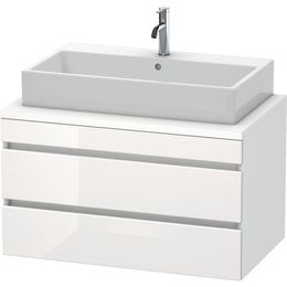 Duravit DuraStyle Waschtisch-Unterschrank DS531802218 90 x 54,8 cm, wei&szlig; hochglanz/wei&szlig; matt, f&uuml;r Konsole, 2 Schubk&auml;sten