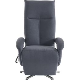 Sit & More TV-Sessel SIT & MORE, B:74cm H:117cm T:85cm, grau, 100% Polyester, Sessel, "Tycoon mit Kopfteilverstellung und 360 Drehfunktion", wahlweise manuell