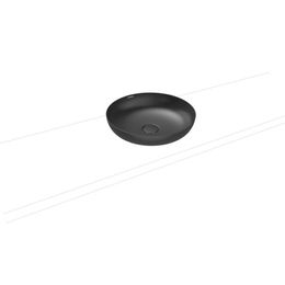 Kaldewei Miena Waschtisch-Schale 909306003676 3180, &Oslash; 45 cm, schwarz matt 100, Perl-Effekt, ohne &Uuml;berlauf, ohne Hahnloch, Schallschutz