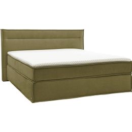 Boxspringbett Musterring, B:200cm L:215cm, gelb, Komplettbetten, "JustB SC100", schwebende Optik, inklusive Topper, verschiedene Farben, 180 x 200 cm