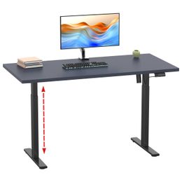 Schreibtisch Vcm, B:140cm H:71cm T:50cm, grau, Büro, Tische, "Vcm Höhenverstellbarer Schreibtisch stufenlos elektrisch höhenverstellbar Lona 140x50
