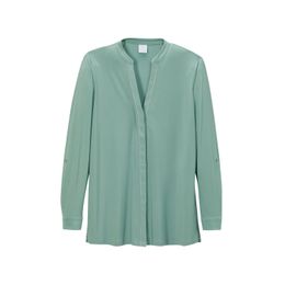 Madeleine Mode MADELEINE Damen Langarmbluse "Longhemd Langes Hemd mit feinem", gr&uuml;n, Gr. 40, Obermaterial: 92% Polyester PES. 8% Elasthan EL., Blusen