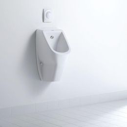 Duravit D-Code Urinal 0829302007 Wei&szlig; Hochglanz, Zulauf von hinten, rimless, mit Fliege
