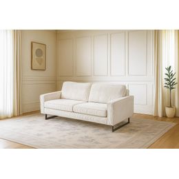 3-Sitzer Home Affaire, B:206cm H:85cm T:97cm, beige, 92% Polyester, 8% Nylon, Sofas, "Pinto, 206 cm, Cord, Chenille, Lederoptik", mit Keder, schwarze