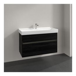 Villeroy & Boch Villeroy und Boch Collaro Waschtischunterschrank C011B0AB 95,4x54,6x44,4cm, Waschbecken mittig, LED-Beleuchtung 7W, black oak
