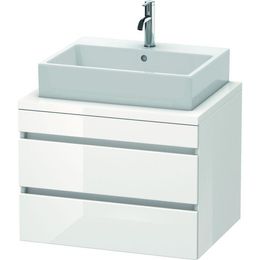 Duravit DuraStyle Waschtisch-Unterschrank DS531602243 70 x 54,8 cm, wei&szlig; hochglanz/basalt matt, f&uuml;r Konsole, 2 Schubk&auml;sten