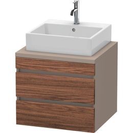 Duravit DuraStyle Waschtisch-Unterschrank DS531502143 60 x 54,8 cm, nussbaum dunkel/basalt matt, f&uuml;r Konsole, 2 Schubk&auml;sten