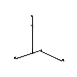 HEWI System 900 Duschhandlauf 900.35M30160ER 1250 x 965 x 965 mm, Edelstahl pulverbeschichtet dunkelgrau tiefmatt, rechts