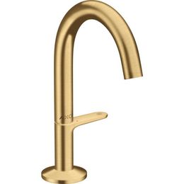 Hansgrohe Axor One Waschtischarmatur 48010250 Ausladung 122mm, mit Push-Open-Ablaufgarnitur, brushed gold optic