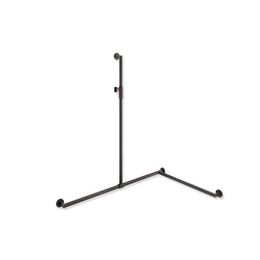 HEWI System 900 Duschhandlauf 900.35M30260ER 1250 x 1185 x 765 mm, Edelstahl pulverbeschichtet dunkelgrau tiefmatt, rechts