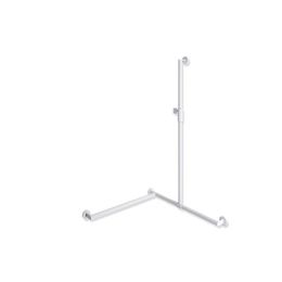 HEWI System 900 Duschhandlauf 900.35M30360VH 1250 x 765 x 765 mm, Edelstahl pulverbeschichtet wei&szlig; tiefmatt, links