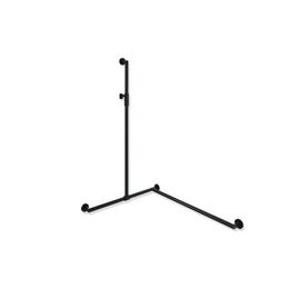 HEWI System 900 Duschhandlauf 900.35M30660CV 1250 x 765 x 965 mm, Edelstahl pulverbeschichtet schwarz tiefmatt, rechts