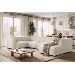 Wohnlandschaft OTTO HOME, B:367cm H:70cm T:206cmbeige, 100% Polyester, Sofas, "Merid U-Form, jederzeit durch Module erweiterbar, B/T/H: 367/206/70
