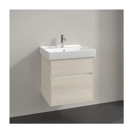 Villeroy & Boch Villeroy und Boch Collaro Waschtischunterschrank C008B0AA 55,4x54,6x44,4cm, Waschbecken mittig, LED-Beleuchtung, white oak
