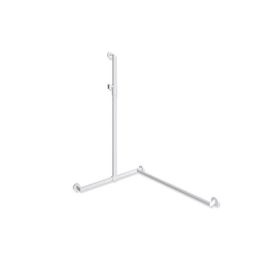 HEWI System 900 Duschhandlauf 900.35M30660VH 1250 x 765 x 965 mm, Edelstahl pulverbeschichtet wei&szlig; tiefmatt, rechts