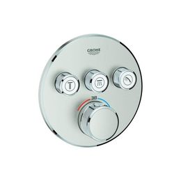 Grohe Grohtherm Smartcontrol Fertigmontageset 29121DC0 supersteel, rund, UP-Thermostat, 3 Absperrventile