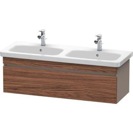 Duravit DuraStyle Waschtisch-Unterschrank DS639802143 123x44,8x39,8cm, 1 Auszug, Becken links/rechts, nussbaum dunkel/basalt matt