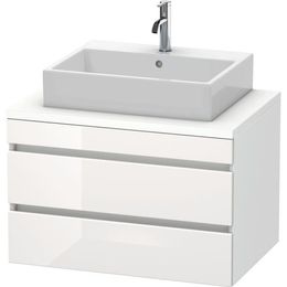 Duravit DuraStyle Waschtisch-Unterschrank DS531702218 80 x 54,8 cm, wei&szlig; hochglanz/wei&szlig; matt, f&uuml;r Konsole, 2 Schubk&auml;sten