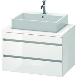 Duravit DuraStyle Waschtisch-Unterschrank DS531702243 80 x 54,8 cm, wei&szlig; hochglanz/basalt matt, f&uuml;r Konsole, 2 Schubk&auml;sten