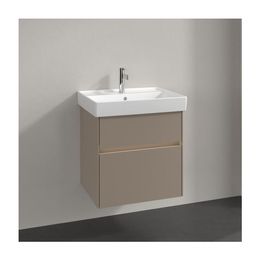 Villeroy & Boch Villeroy und Boch Collaro Waschtischunterschrank C008B0VM 55,4x54,6x44,4cm, Waschbecken mittig, LED-Beleuchtung, taupe