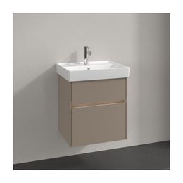 Villeroy & Boch Villeroy und Boch Collaro Waschtischunterschrank C007B0VM 51x54,6x41,4cm, Waschbecken mittig, LED-Beleuchtung, taupe