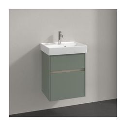 Villeroy & Boch Villeroy und Boch Collaro Waschtischunterschrank C006B0AF 46x54,6x37,4cm, Waschbecken mittig, LED-Beleuchtung, soft green