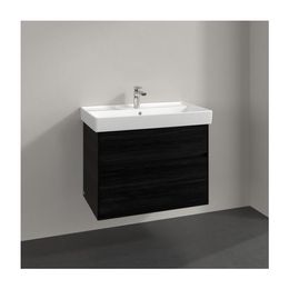 Villeroy & Boch Villeroy und Boch Collaro Waschtischunterschrank C010B0AB 75,4x54,6x44,4cm, Waschbecken mittig, LED-Beleuchtung, black oak