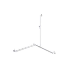 HEWI System 900 Duschhandlauf 900.35M30460VH 1250 x 965 x 965 mm, Edelstahl pulverbeschichtet wei&szlig; tiefmatt, links