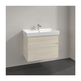 Villeroy & Boch Villeroy und Boch Collaro Waschtischunterschrank C010B0AA 75,4x54,6x44,4cm, Waschbecken mittig, LED-Beleuchtung, white oak