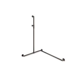 HEWI System 900 Duschhandlauf 900.35M30660ER 1250 x 765 x 965 mm, Edelstahl pulverbeschichtet dunkelgrau tiefmatt, rechts