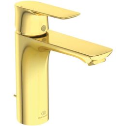 Ideal Standard Connect Air Waschtischarmatur A7053A2 5 l/min, Ausladung 125mm, mit Ablaufgarnitur, brushed gold