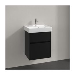 Villeroy & Boch Villeroy und Boch Collaro Waschtischunterschrank C006B0VL 46x54,6x37,4cm, Waschbecken mittig, LED-Beleuchtung, volcano black