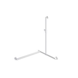 HEWI System 900 Duschhandlauf 900.35M30760VH 1250 x 765 x 965 mm, Edelstahl pulverbeschichtet wei&szlig; tiefmatt, links