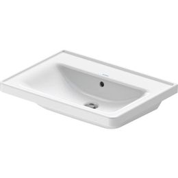 Duravit D-Neo M&ouml;bel-Waschtisch 2367650060 65 x 48 cm, ohne Hahnloch, mit &Uuml;berlauf, mit Hahnlochbank