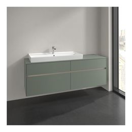 Villeroy & Boch Villeroy und Boch Collaro Waschtischunterschrank C029B0AF 160x54,8x50cm, Waschtisch links, mit LED-Beleuchtung, soft green
