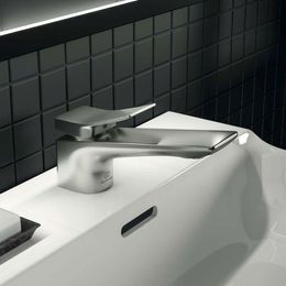 Ideal Standard Conca Waschtischarmatur BC753GN mit Ablaufgarnitur, Ausladung 132mm, Silver Storm