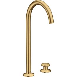 Hansgrohe Axor One 2-Loch-Waschtisch-Armatur 48060250 Ausladung 165mm, mit Push-Open-Ablaufgarnitur, brushed gold optic