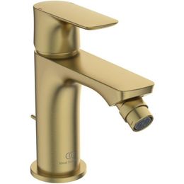Ideal Standard Connect Air Bidetarmatur A7030A2 mit Ablaufgarnitur, Ausladung 114mm, brushed gold