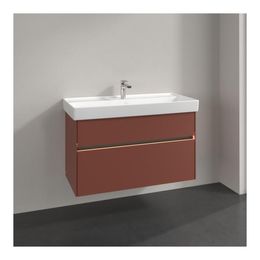 Villeroy & Boch Villeroy und Boch Collaro Waschtischunterschrank C011B0AH 95,4x54,6x44,4cm, Waschbecken mittig, LED-Beleuchtung 7W, wine red