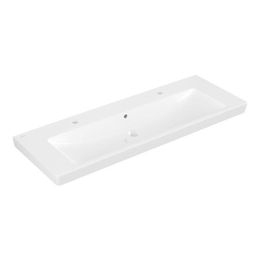 Villeroy & Boch Villeroy & Boch Waschtisch Subway 2.0 7176D201 130 x 47 cm, weiss, 2 Hahnl&ouml;cher, mit &Uuml;berlauf
