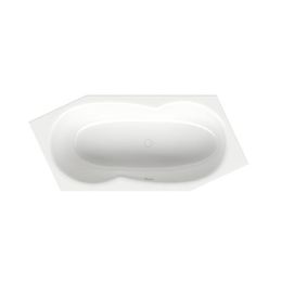Bette BetteMetric 6-Eck-Badewanne 6840-440PLUS 206x90x45cm, Fu&szlig;ende rechts, &Uuml;berlauf vorne, Glasur, snow