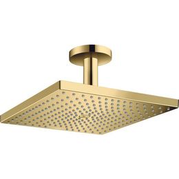 Hansgrohe Raindance E Duschkopf 26251990 mit Deckenanschluss, 1jet, 9 l/min, polished gold optic