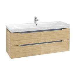 Villeroy & Boch Villeroy und Boch Subway 2.0 Waschtisch-Unterschrank A69800VJ 128,7 x 52 x 44,9 cm, Griff silbermatt, nordic oak