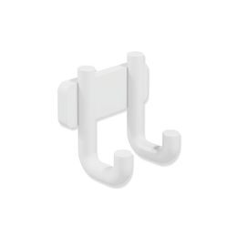 HEWI Serie 480 Doppelhaken 480.90.00160DX pulverbeschichtet wei&szlig; tiefmatt
