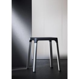 KEUCO Axess Hocker 35082170037 Sitzfl&auml;che 338mm, Aluminium silber-eloxiert/schwarz