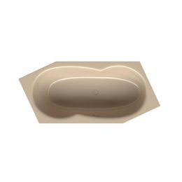 Bette BetteMetric 6-Eck-Badewanne 6840-003 206x90x45cm, Fu&szlig;ende rechts, &Uuml;berlauf vorne, bahamabeige