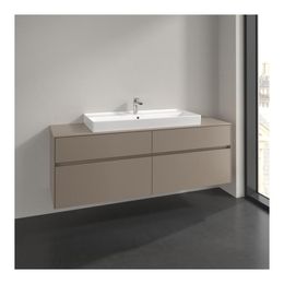 Villeroy & Boch Villeroy und Boch Collaro Waschtischunterschrank C031B0VM 160x54,8x50cm, Waschtisch mittig, LED-Beleuchtung 12W, taupe