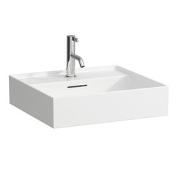 Laufen Kartell Waschtisch H8103320001041, 50x46cm, wei&szlig;, mit &Uuml;berlauf und Hahnloch, Saphirkeramik